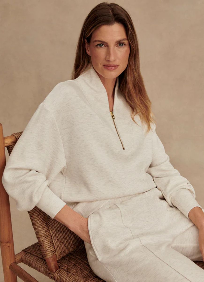 Varley | Davidson Sweat (Ivory Marl) | relevé