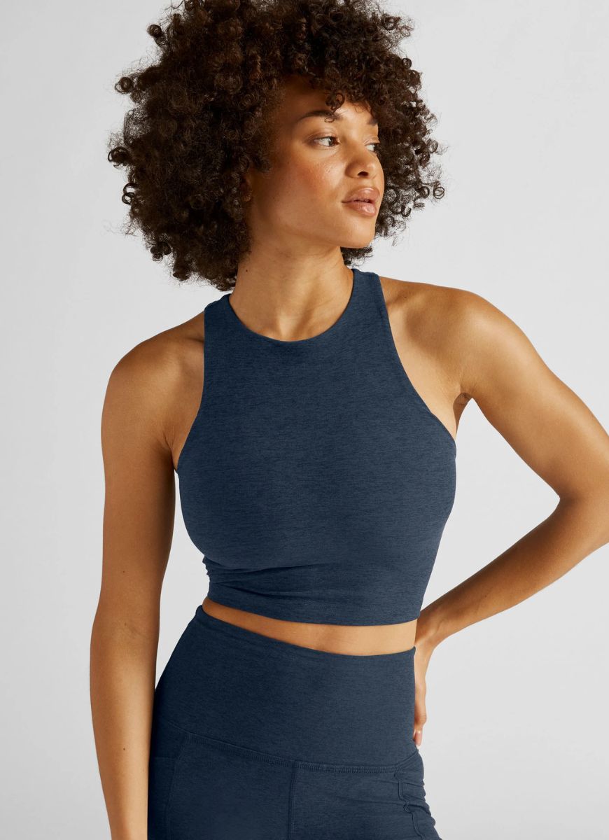 Beyond Yoga | Spacedye Refocus Cropped Tank (Navy) | relevé